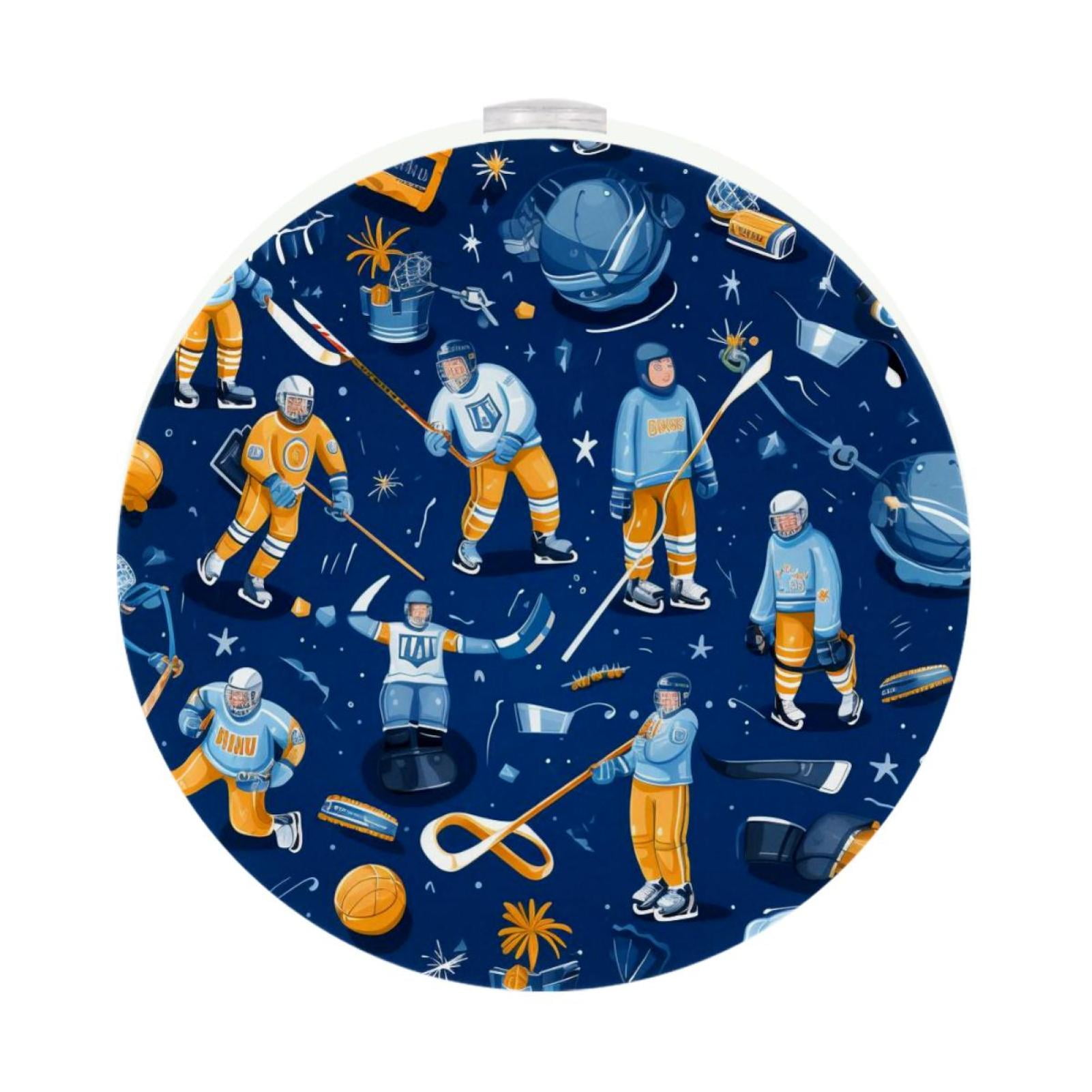 Ice Hockey LED Round Night Light-2PCS - Plug-in Smart Sensor ...