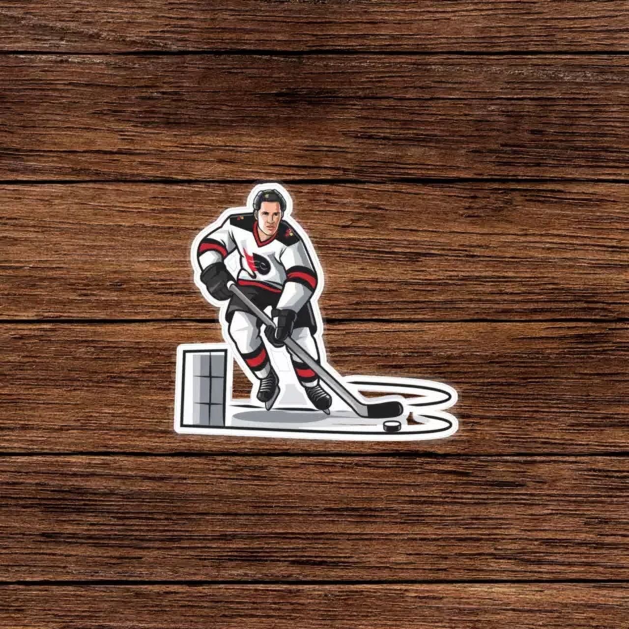 Ice Hockey Player Cartoon Sticker - Sports Athlete Illustration ...