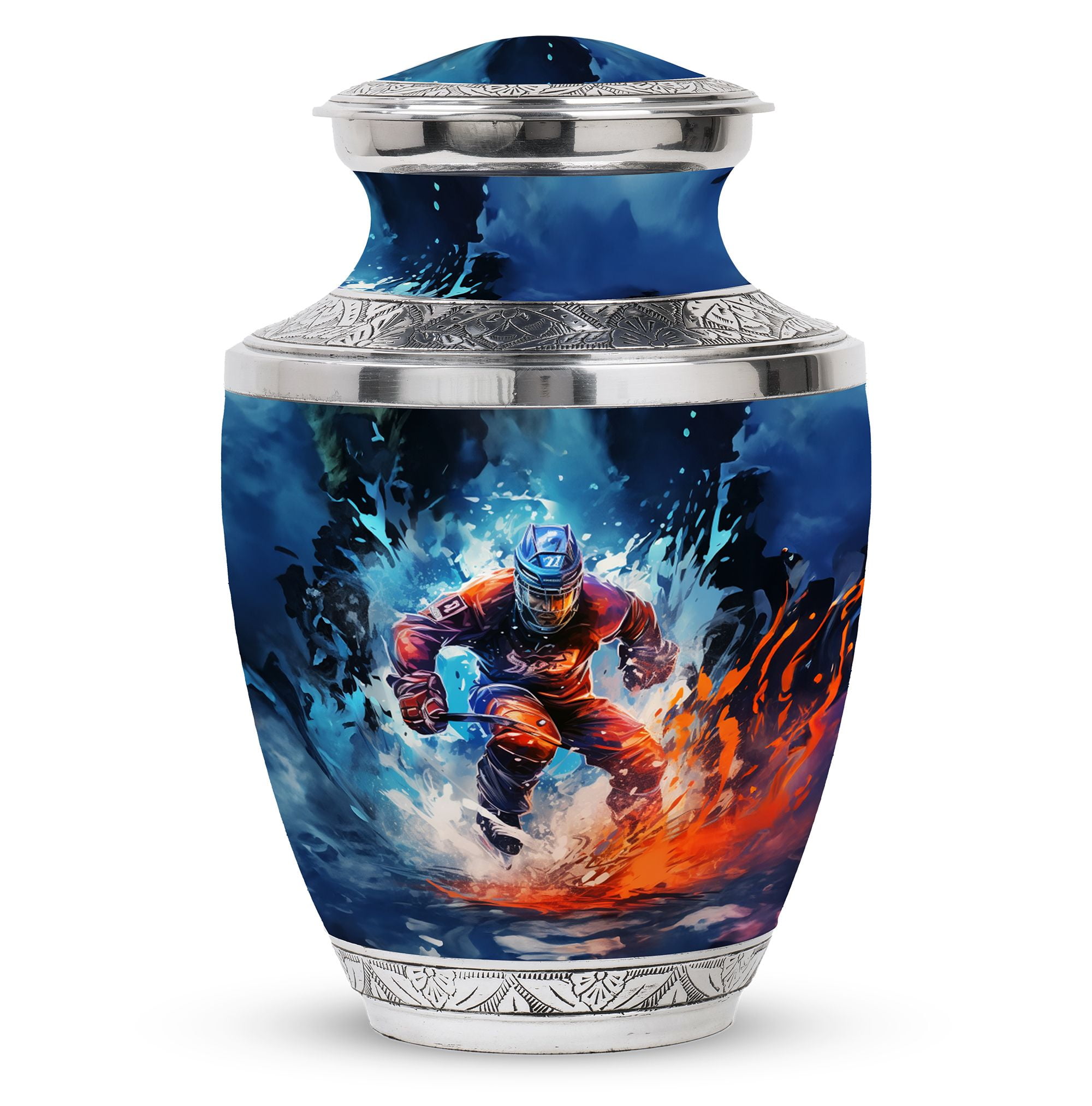 Ice Hockey Player in Elemental Charge Majestic Solace Large Urn for ...