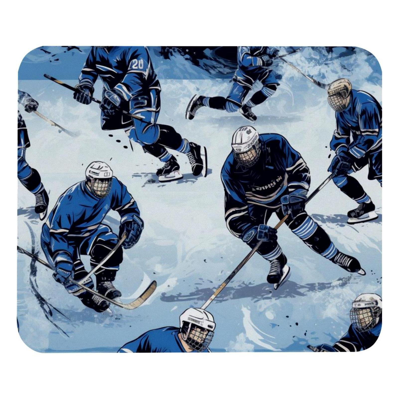 Ice Hockey Printed Desk Mat Mousepad, Non-Slip Rubber Bottom, 8.3x9.8 ...