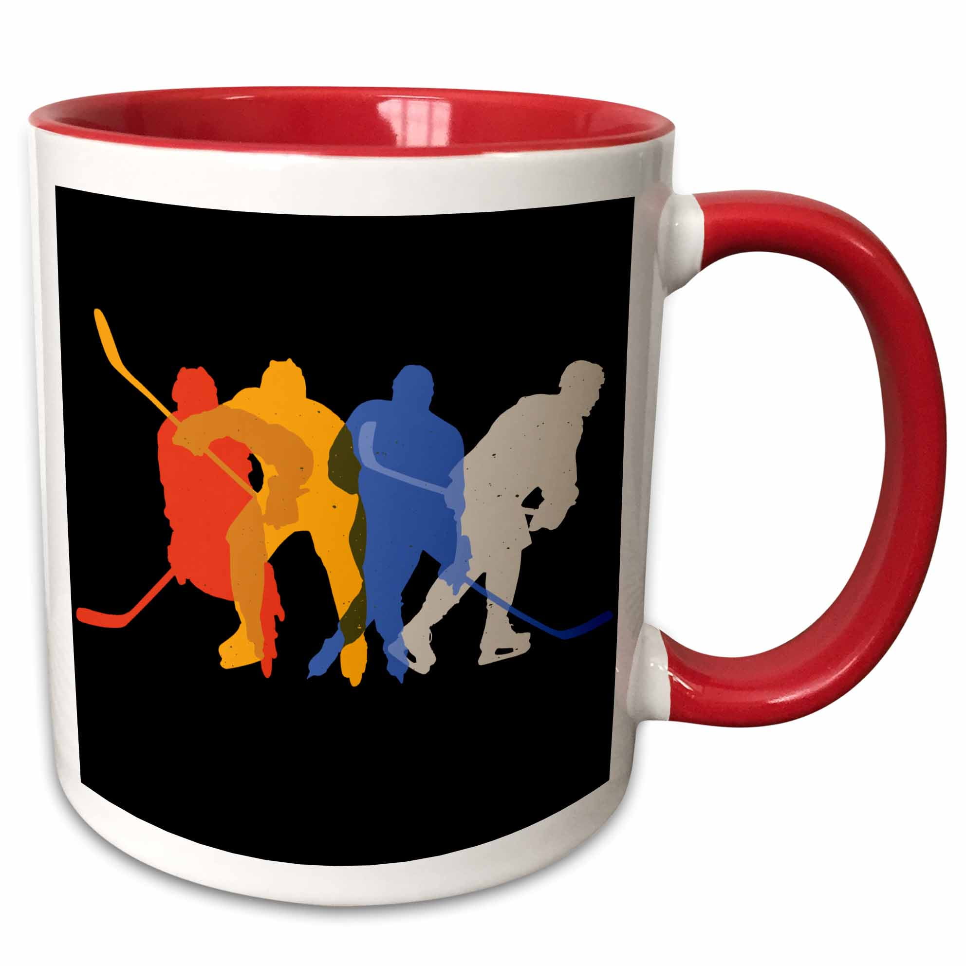 3drose, Ice Hockey Sport in Many Colors Skate Puck, 15oz Two-tone Red ...