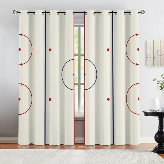 Ice Hockey Sports Blackout Curtains, Fashion Stadium Outline Printed ...