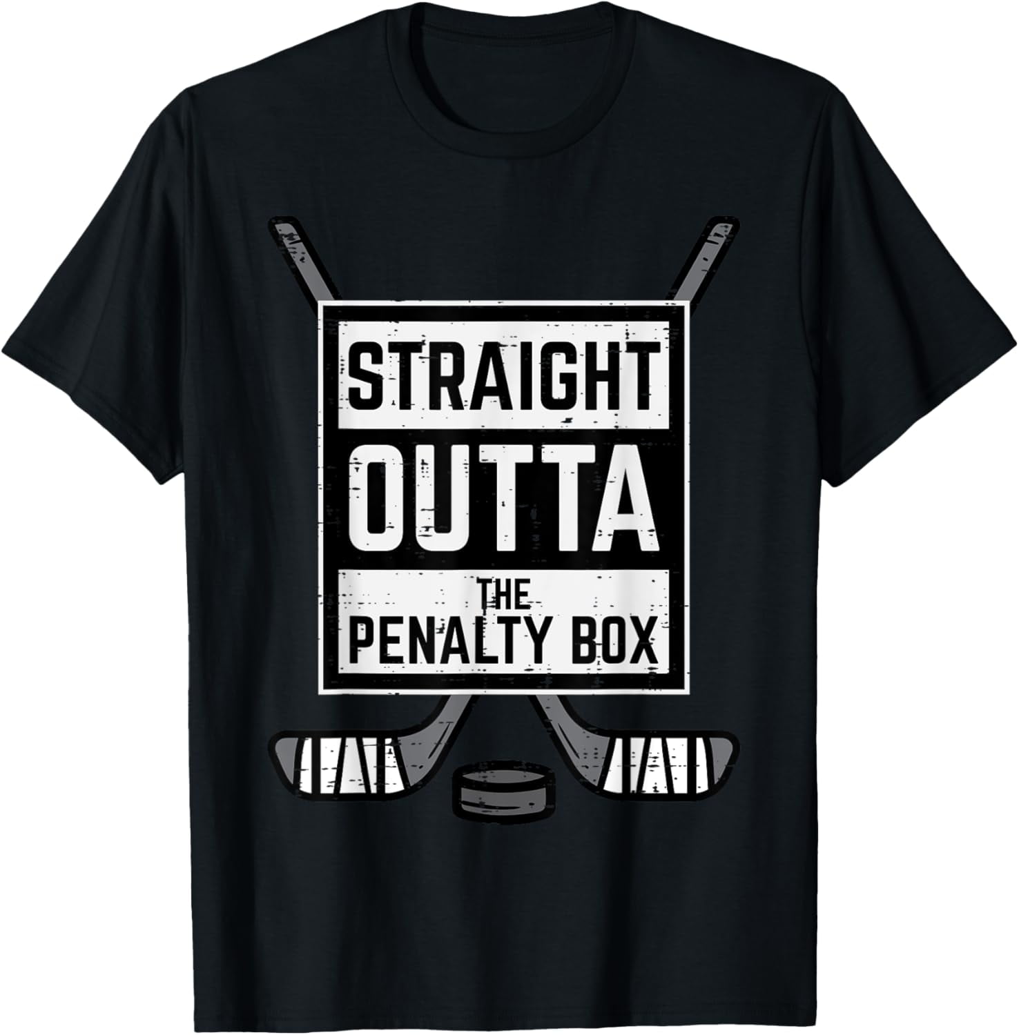 Ice Hockey Straight Outta Penalty Box Funny Men Boys Kids T-ShirtMen's ...