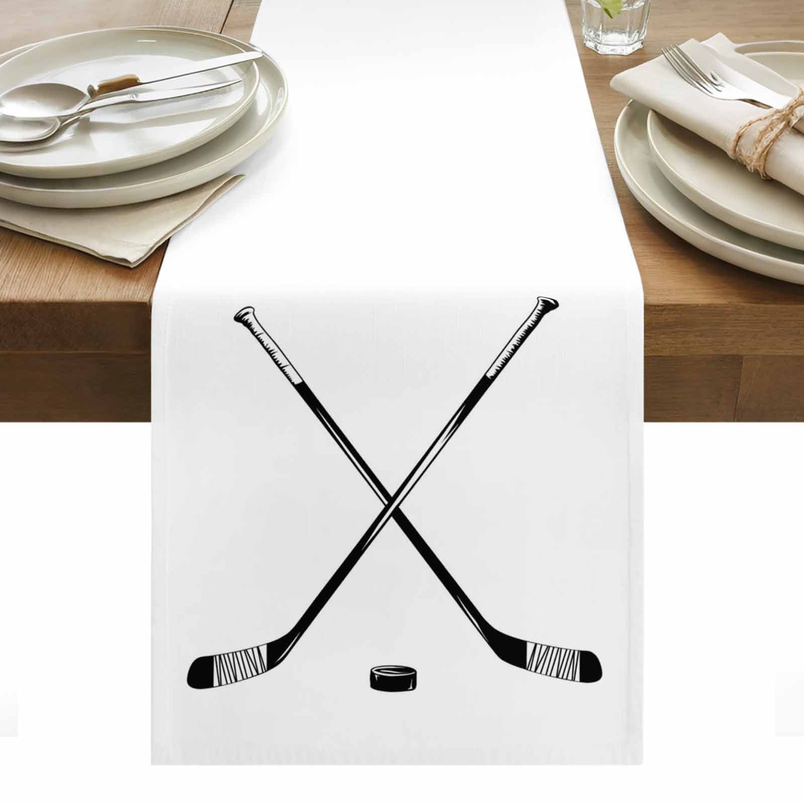 Ice Hockey Table Runner - 60 Inch Long, Kitchen Dining Table Runner ...