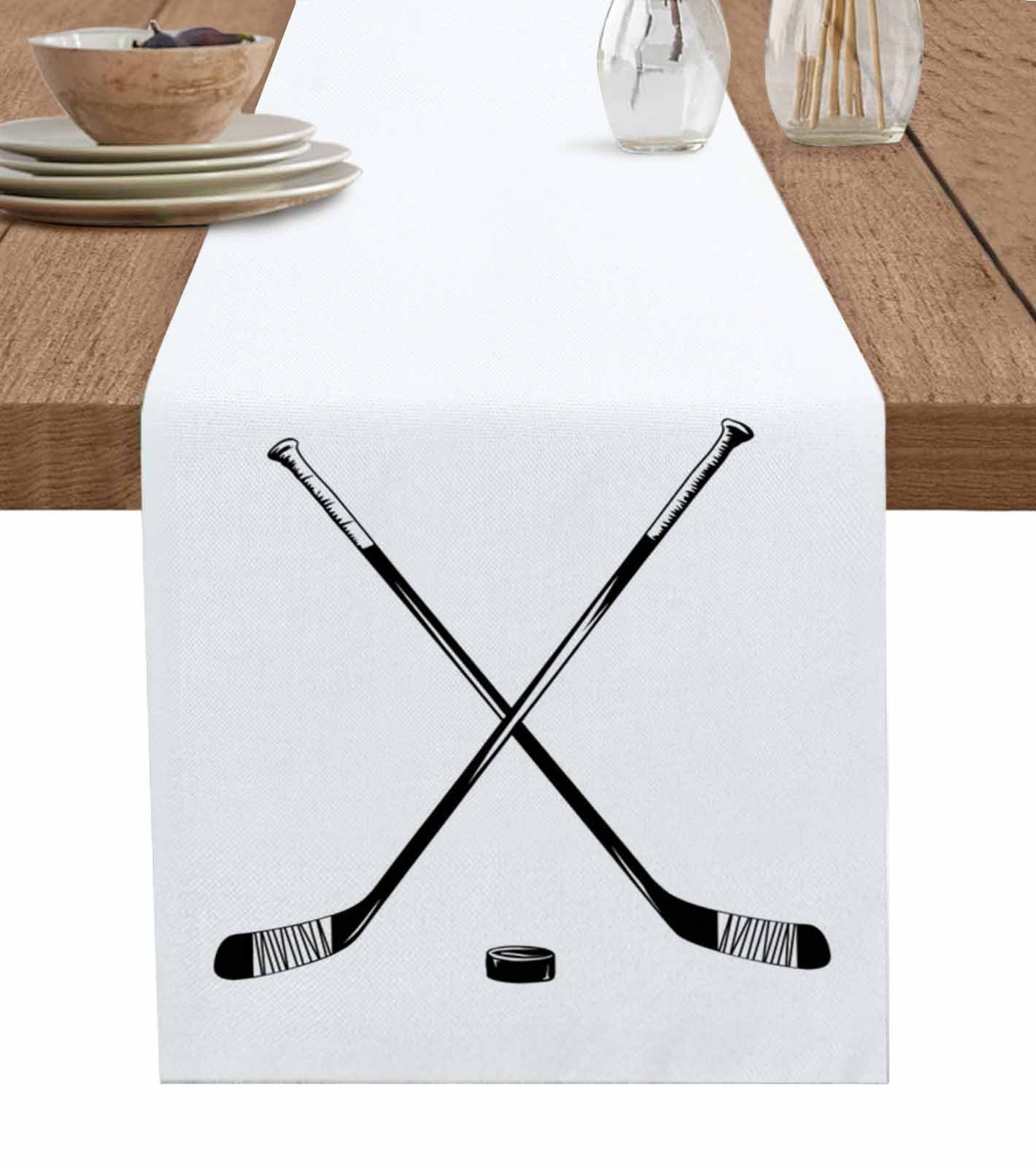 Ice Hockey Table Runner 72 Inches, Modern Minimalist Ball Sports Game ...
