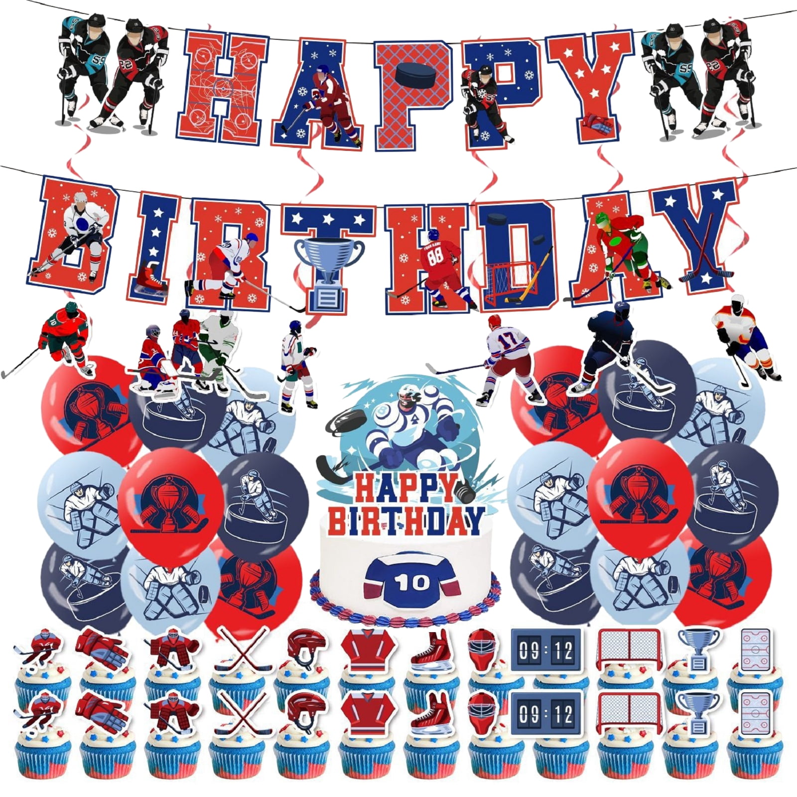 Ice Hockey Theme Party Decorations, Sports Birthday Party Supplies ...