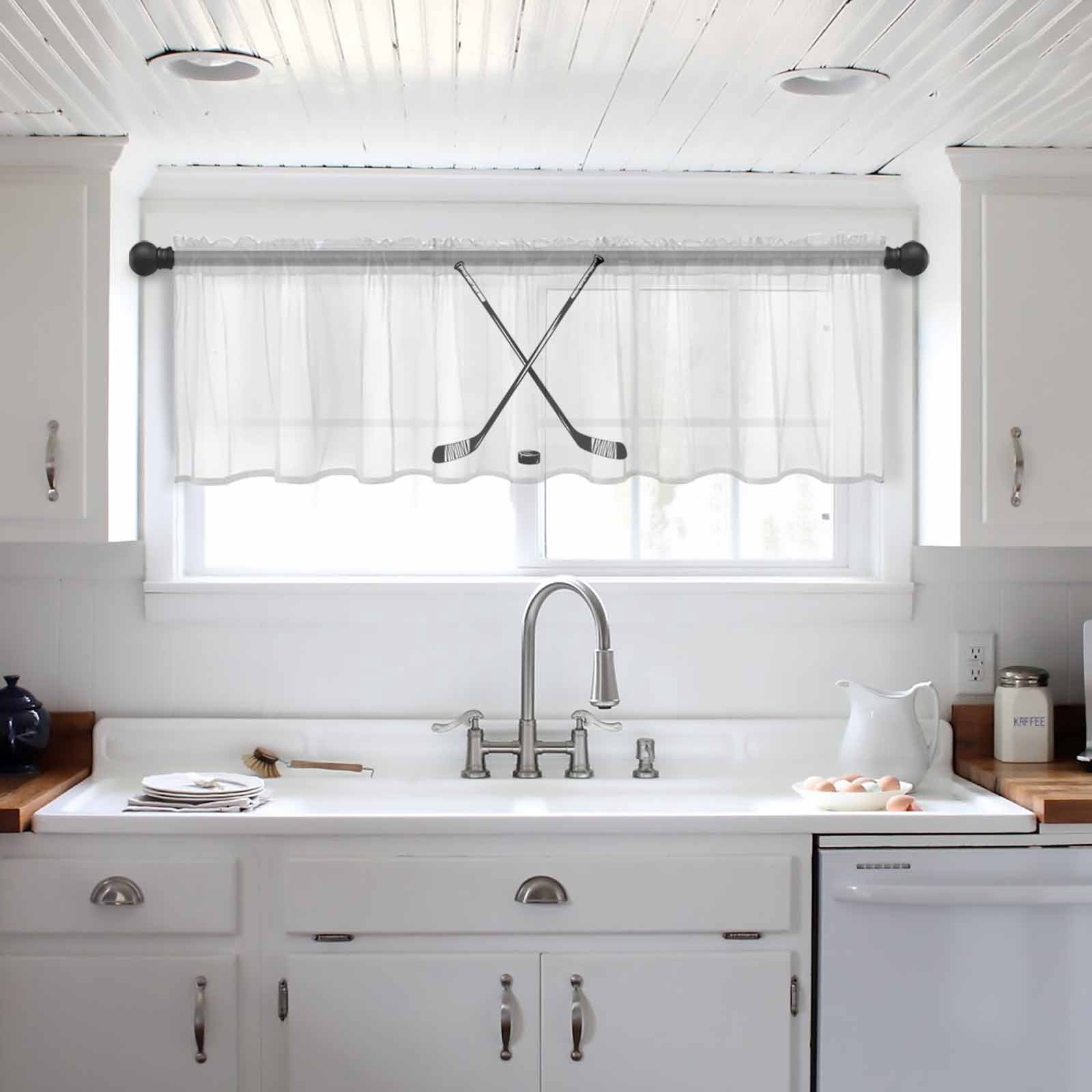 Ice Hockey Valance Curtains for Kitchen/Living Room/Bathroom/Bedroom ...