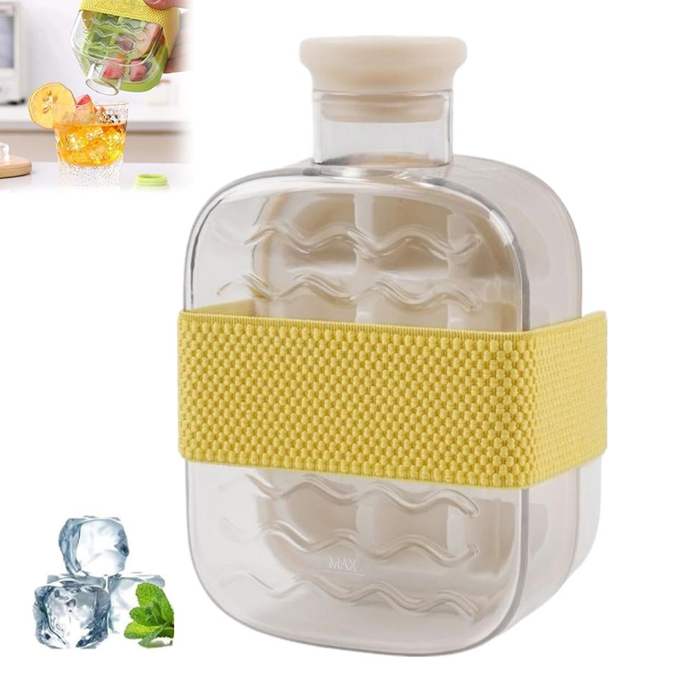 Ice Lattice Cup,Ice Cube Bottle Tray with Lid,2 in 1 Water Bottle Ice ...