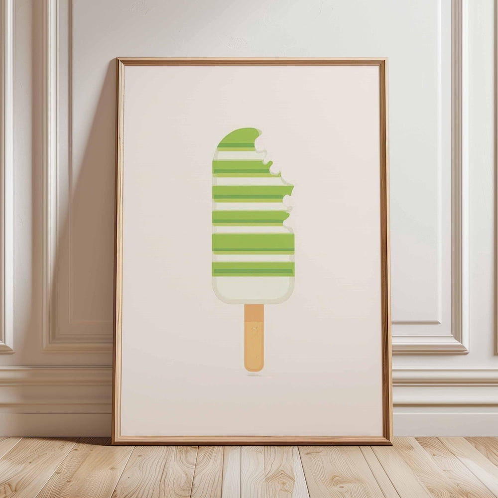 Ice Lolly Minimal Retro Summer Kitchen Poster UNFRAMED PAPER POSTER ...