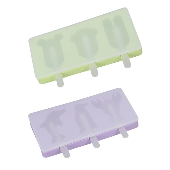 Ice Lolly Molds 3 Cavities Silicone Ice Molds for Making Cakesicles ...