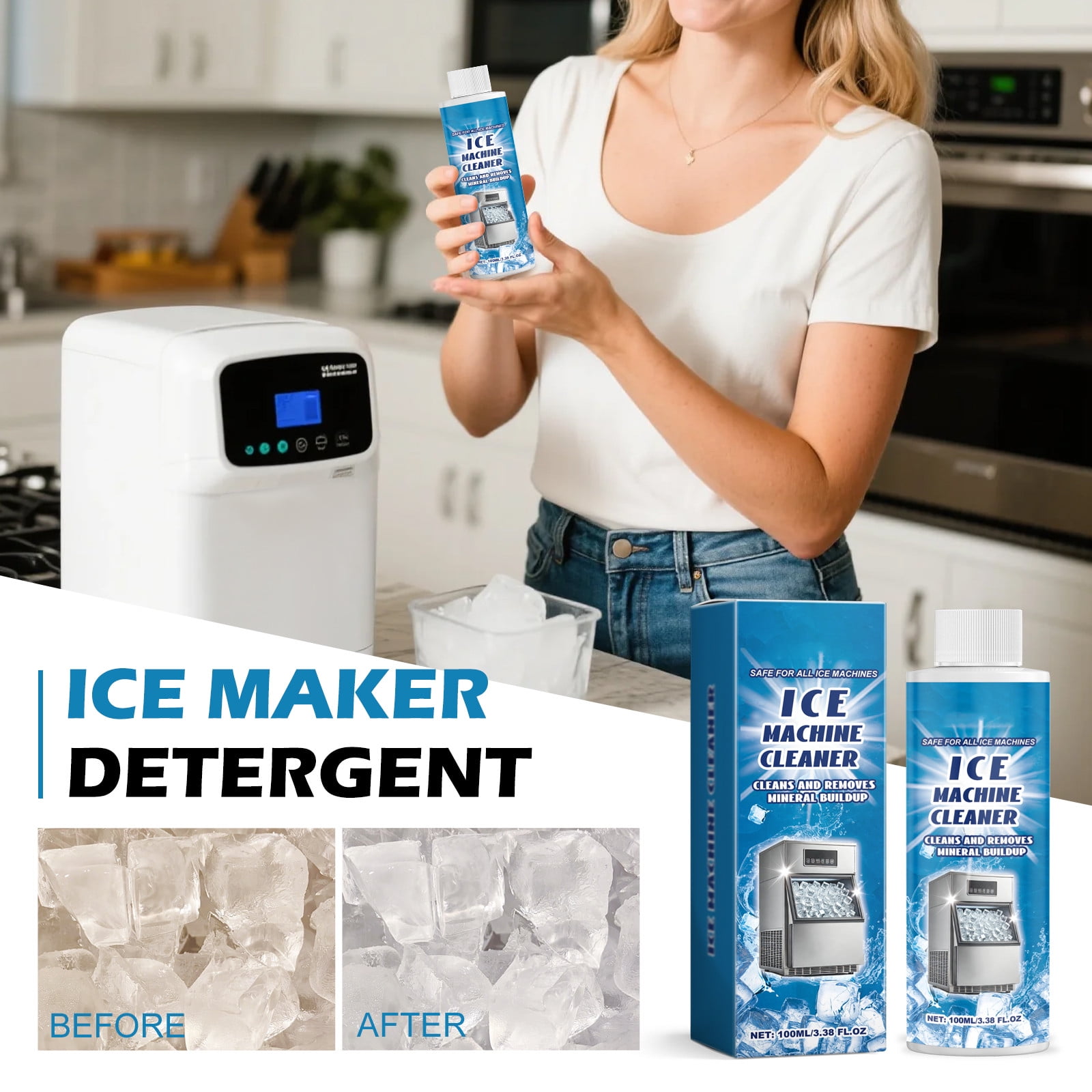 Ice Machine Cleaner, 3.38 FL OZ, Mineral Scale Remover, Ice Machine ...