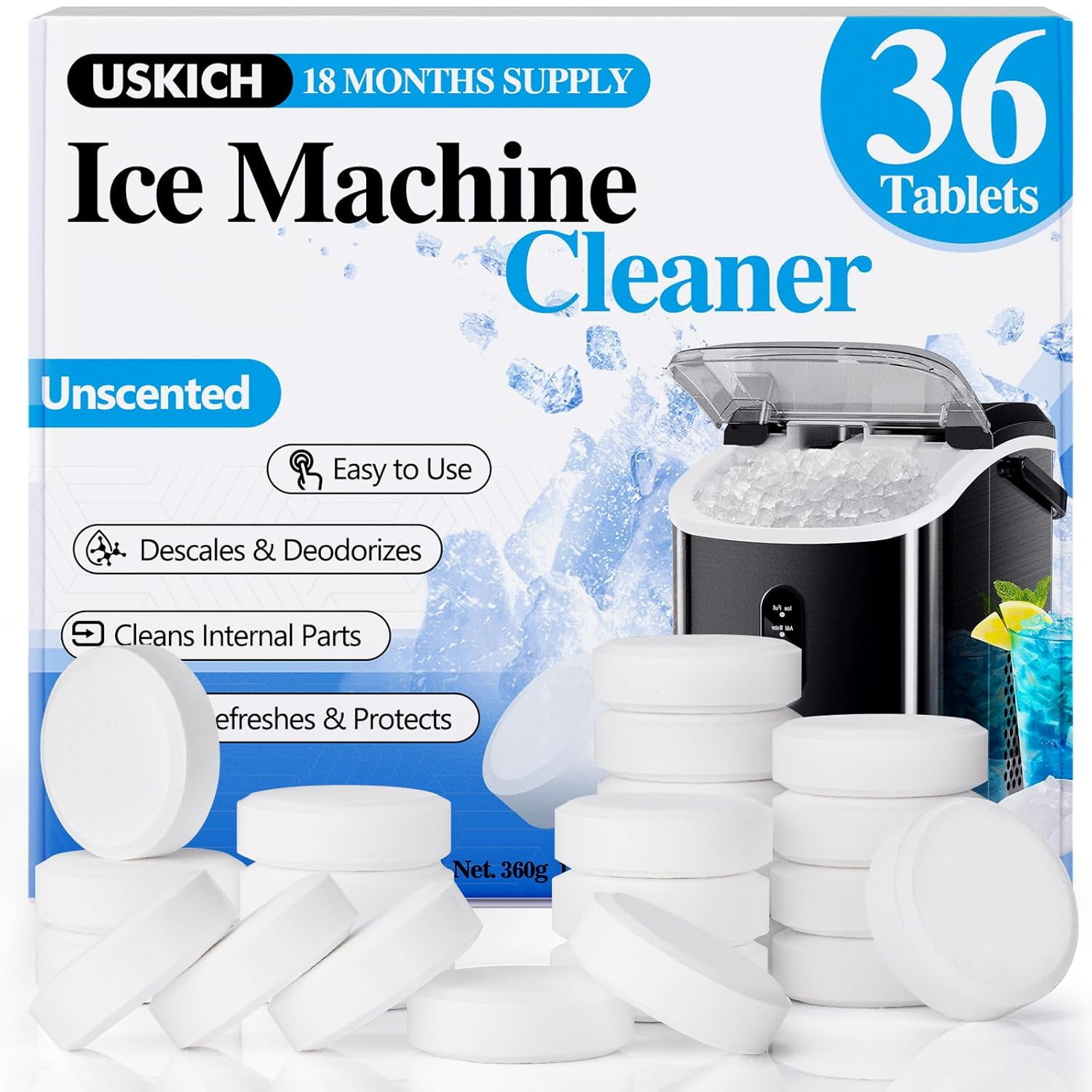 Ice Machine Cleaner Descaler Tablets-36Pack Ice Maker Cleaner ...