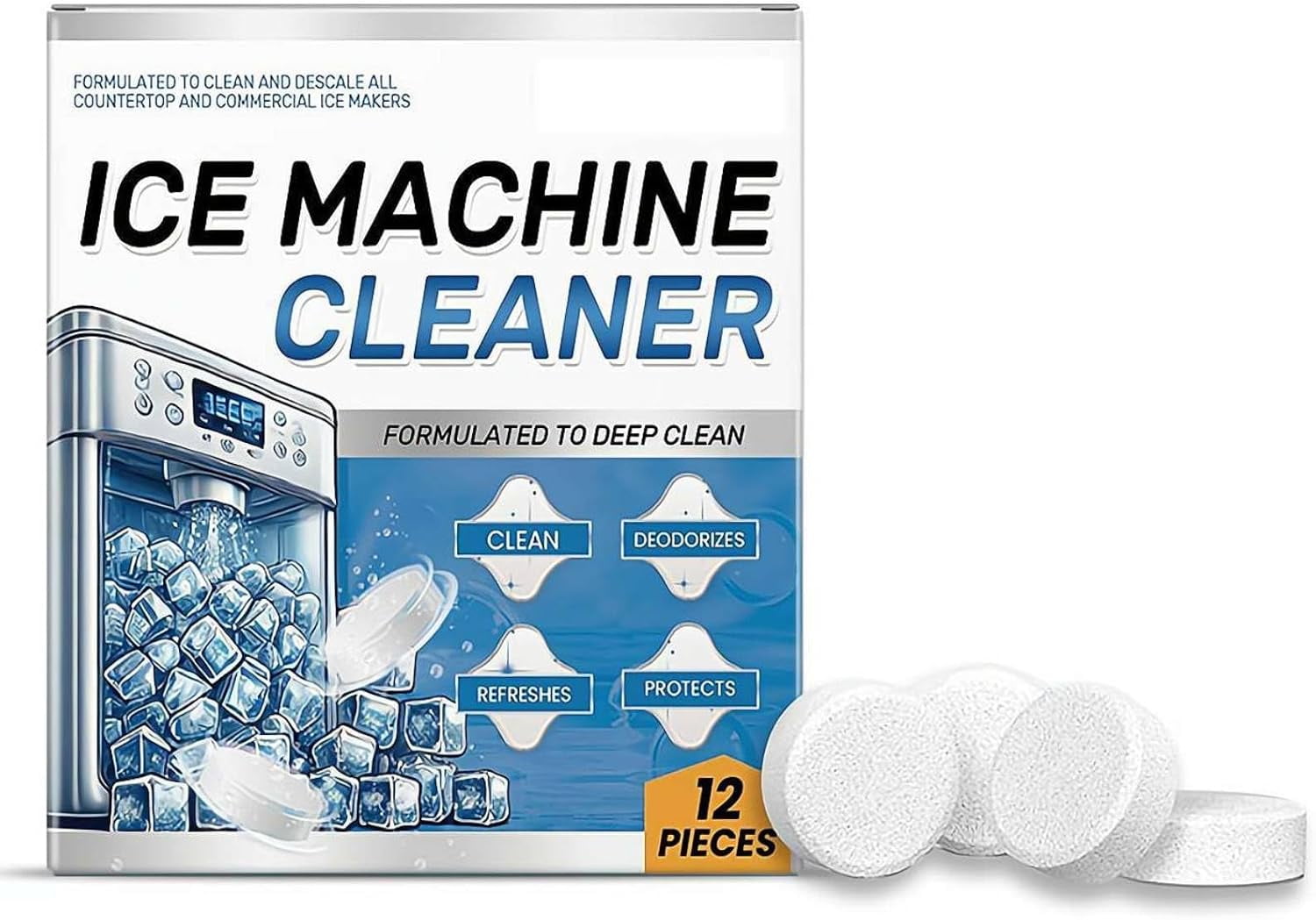 Ice Machine Cleaner Maker Descaler - 12 Pack Ice Maker Cleaner Tablets ...