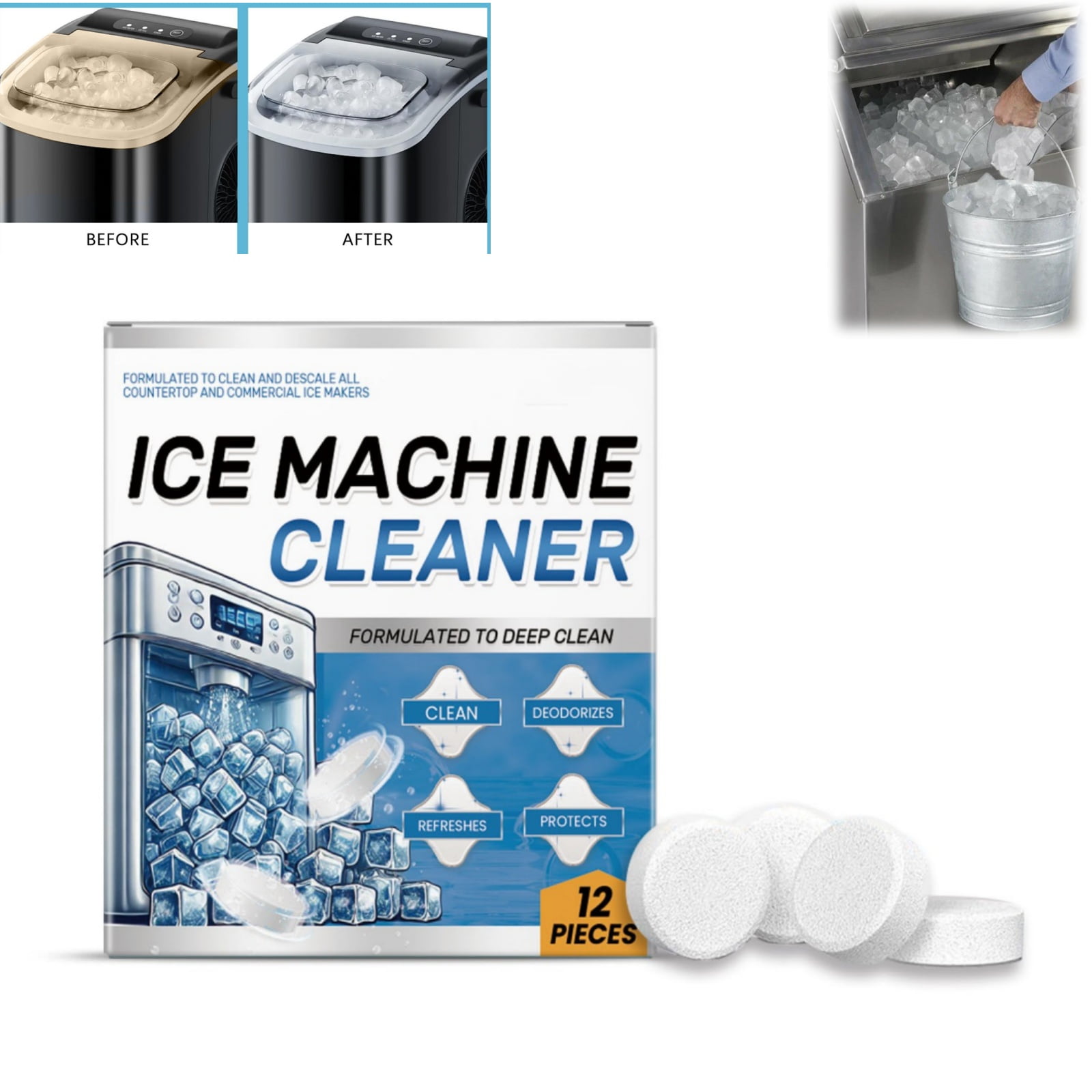 Ice Machine Cleaner Maker Descaler, 12PCS ice machine cleaner, Remove ...