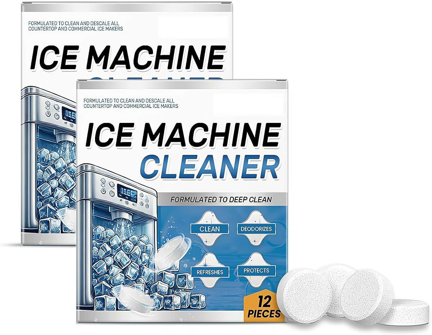 Ice Machine Cleaner Maker Descaler - 24 Clean Tablets Compatible with ...