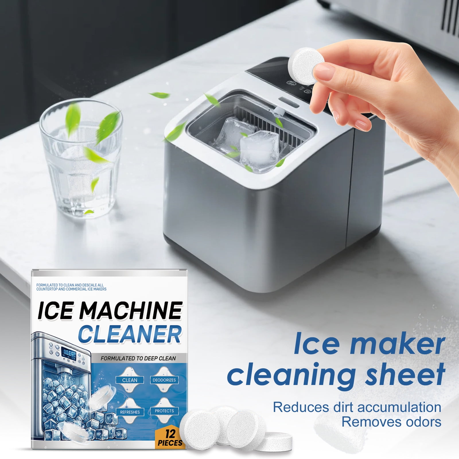 Ice Machine Cleaner Maker Descaler, 24 Clean Tablets Suitable for ...