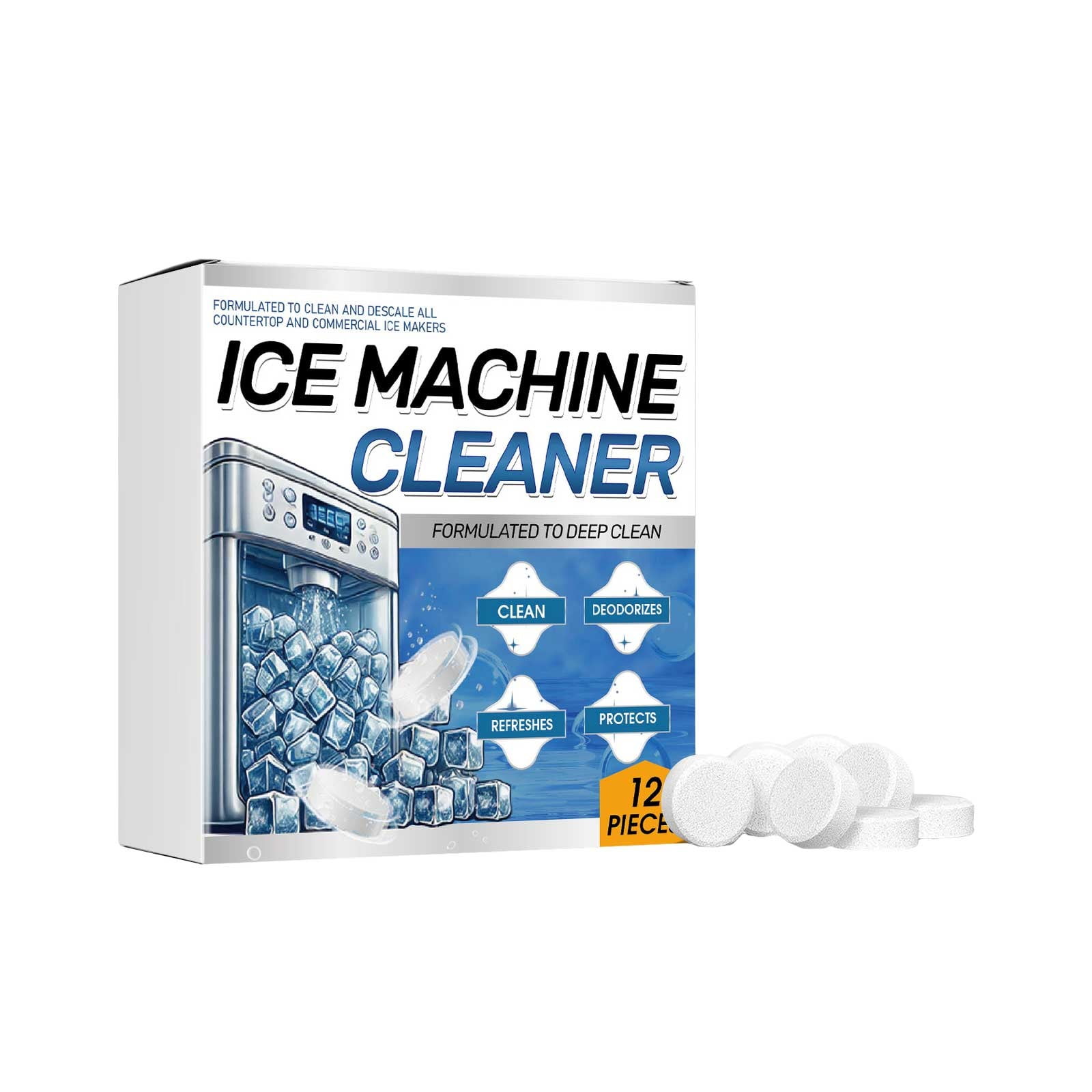 Ice Machine Cleaner Tablets 12 Pack Descaler for Ice Maker Removes Hard ...