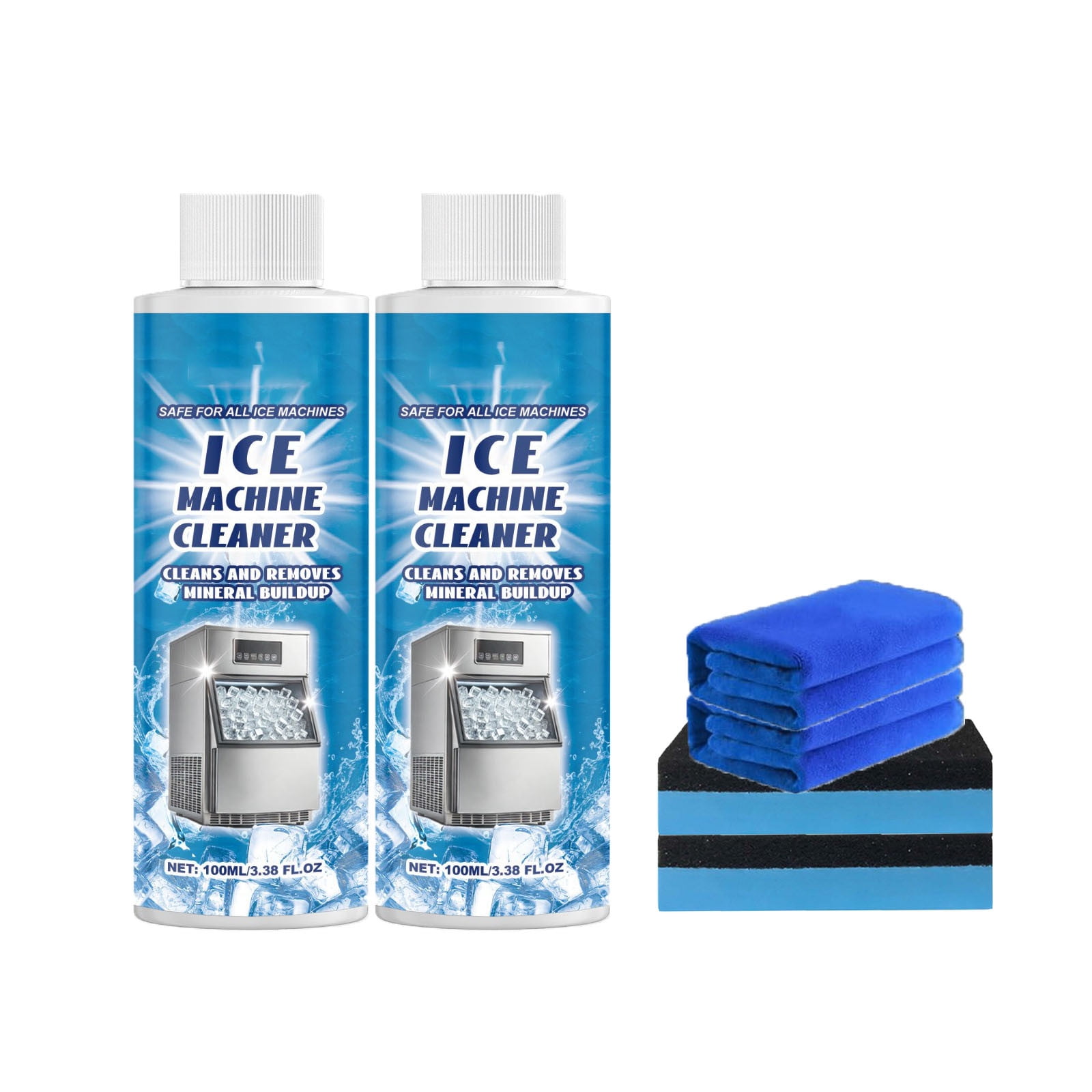 Ice Machine Descaler 100ml, Ice Cleaner with Washcloth and Sponge ...