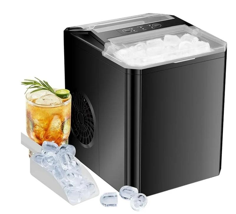 Ice Maker, 9 Ices in 6 Minutes, 26 lbs/24 Hours, Self Cleaning, Black ...