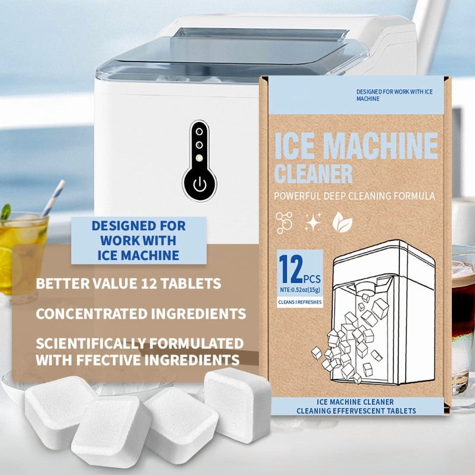 Ice Maker Cleaner Tablets | Water Tank Descaler & Stain Remover ...