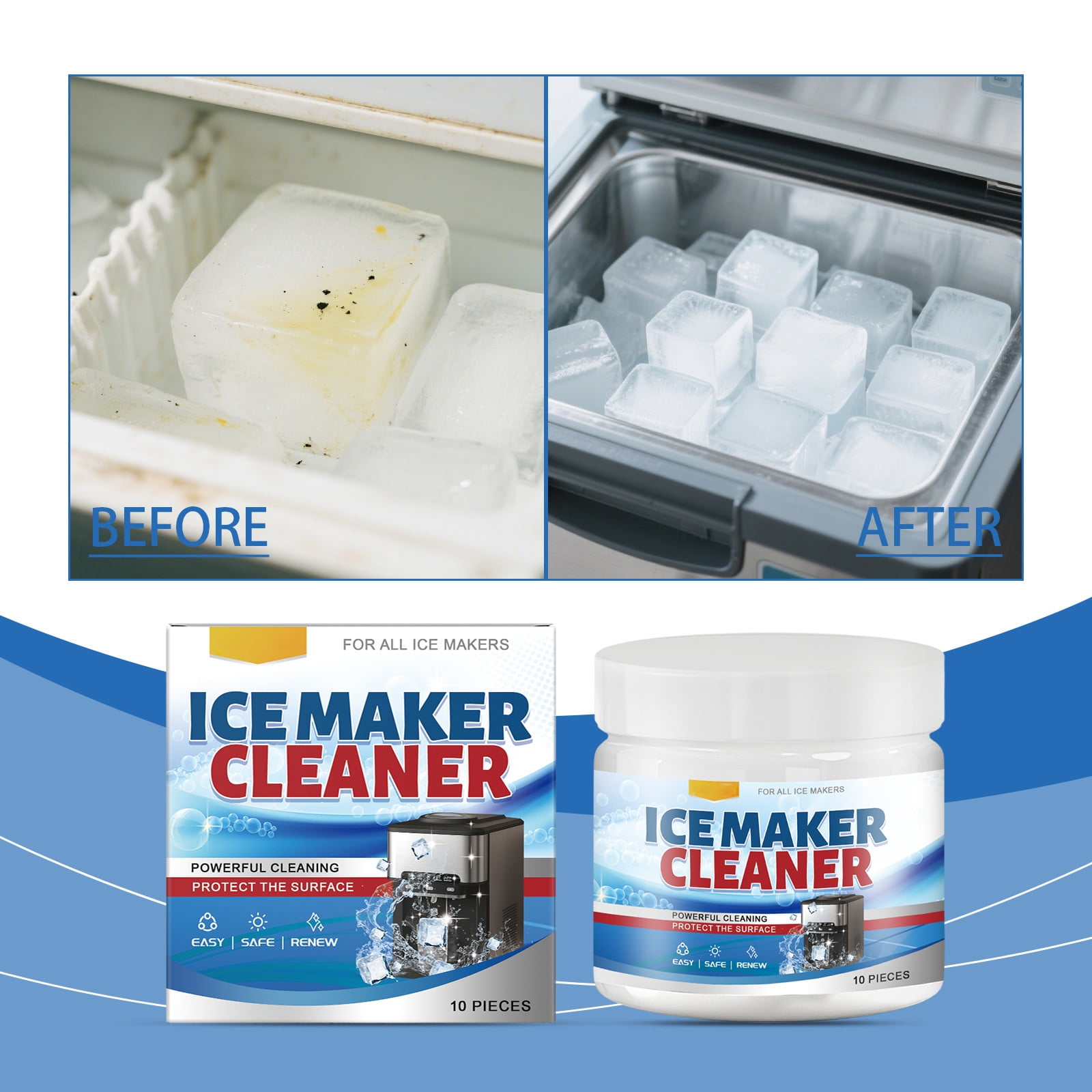 Ice Maker Cleaning Tablets 10pk | Descaling & Deodorizing Sheets for ...