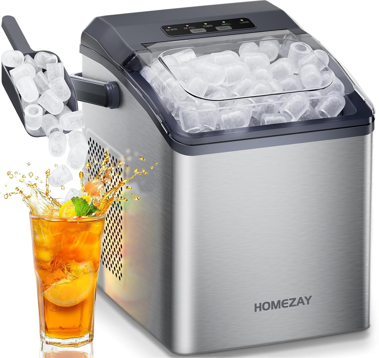 Ice Maker Countertop, 9 Cubes Ready in 6 Mins, 26 lbs per Day, Ice ...