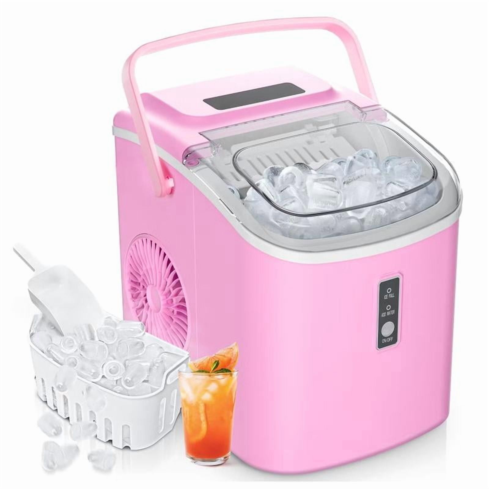 Ice Maker Countertop with Handle, 26lbs in 24Hrs, 9 Ice Cubes Ready in ...