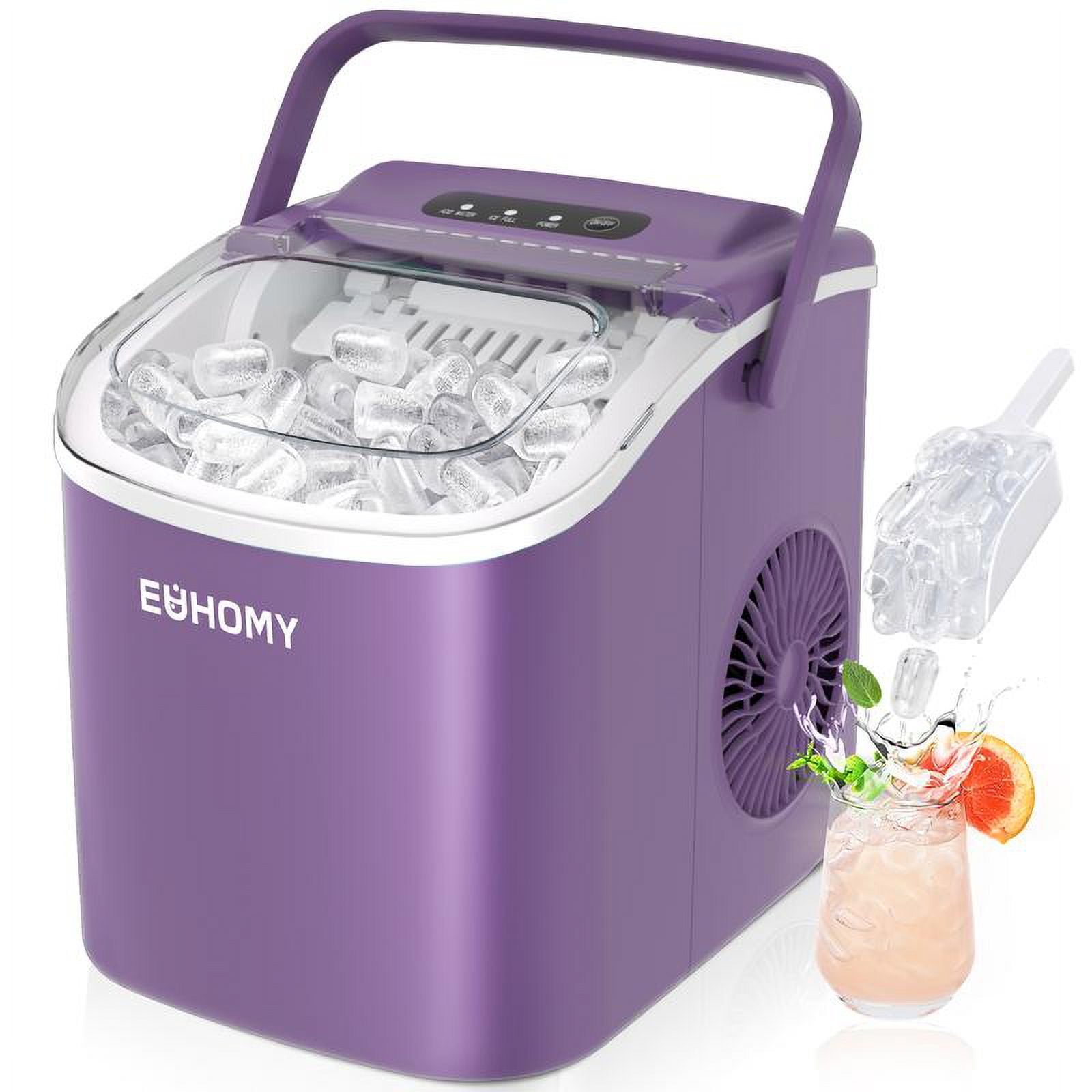 Ice Maker Countertop with Handle, 26lbs in 24Hrs, 9 Ice Cubes Ready in ...
