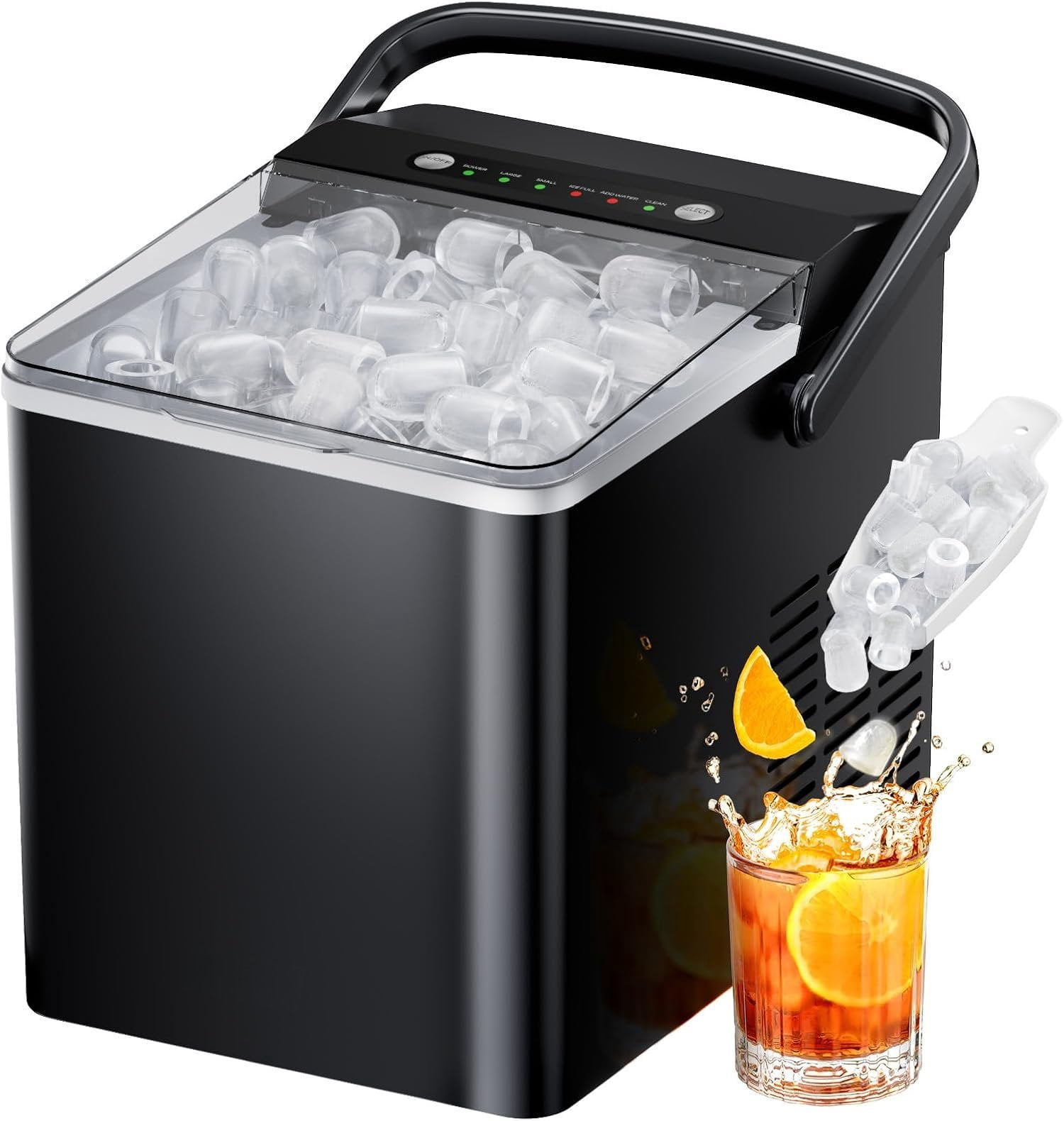 Ice Maker Countertop, Portable Ice Machine with Carry Handle, Self ...