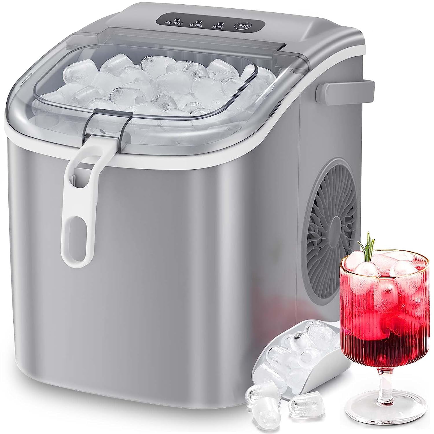 Ice Maker Countertop, Portable Ice Machine with Carry Handle, Self ...