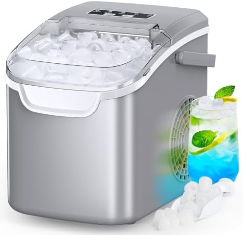 Ice Maker Countertop, Portable Ice Machine with Self-Cleaning, 26.5 lbs ...