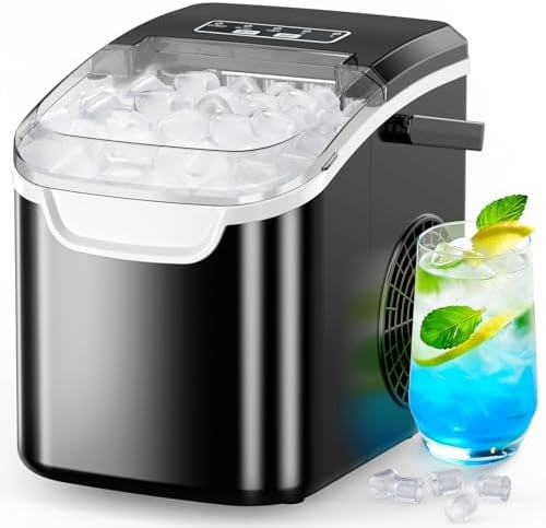 Ice Maker Countertop, Portable Ice Machine with Self-Cleaning, 26.5 lbs ...