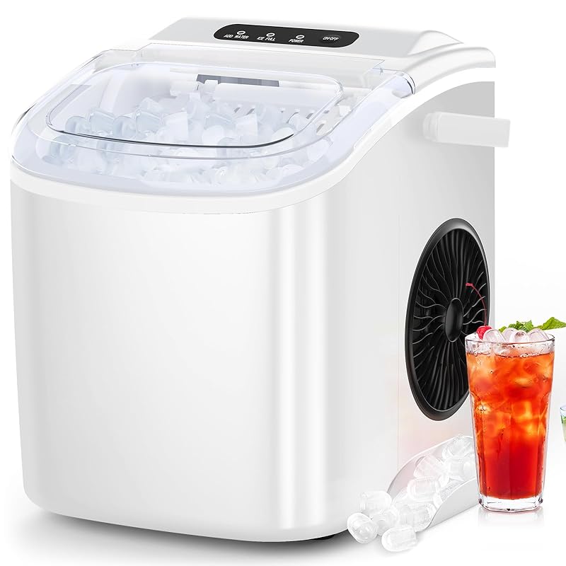 Ice Maker Countertop, Portable Ice Machine with Self-Cleaning, 26.5lbs ...