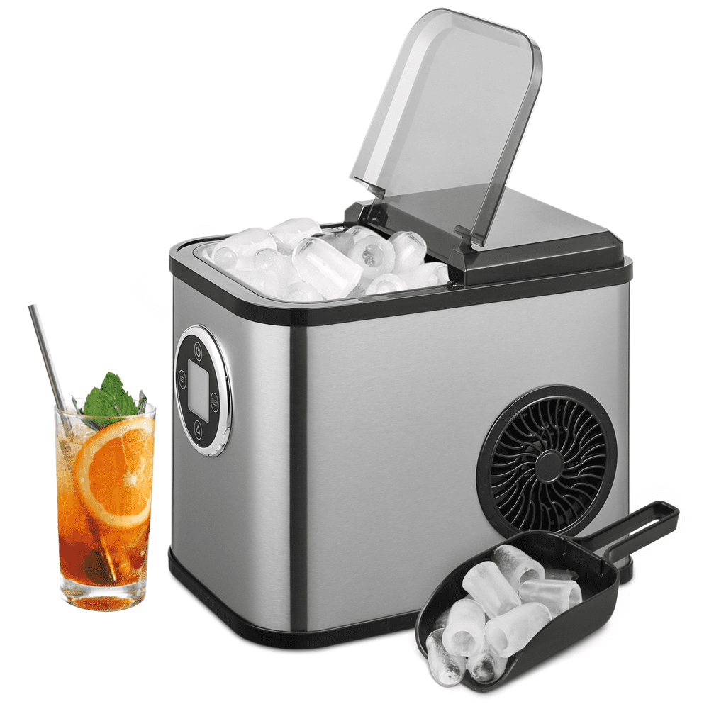 Ice Maker, Display, Stainless Steel Self-Cleaning, Ice Shovel & Basket ...