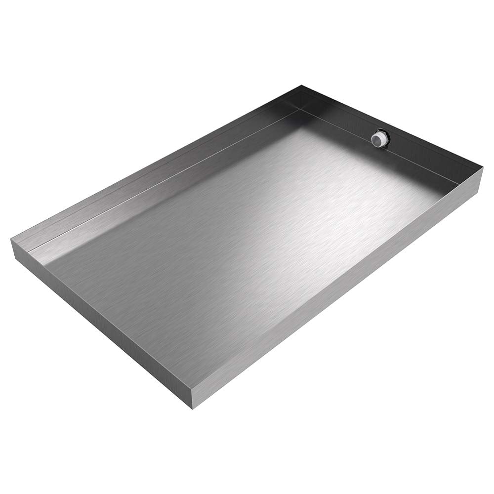 Ice Maker Drain Pan - 24" x 15" x 2" - Stainless Steel | Water Damage ...
