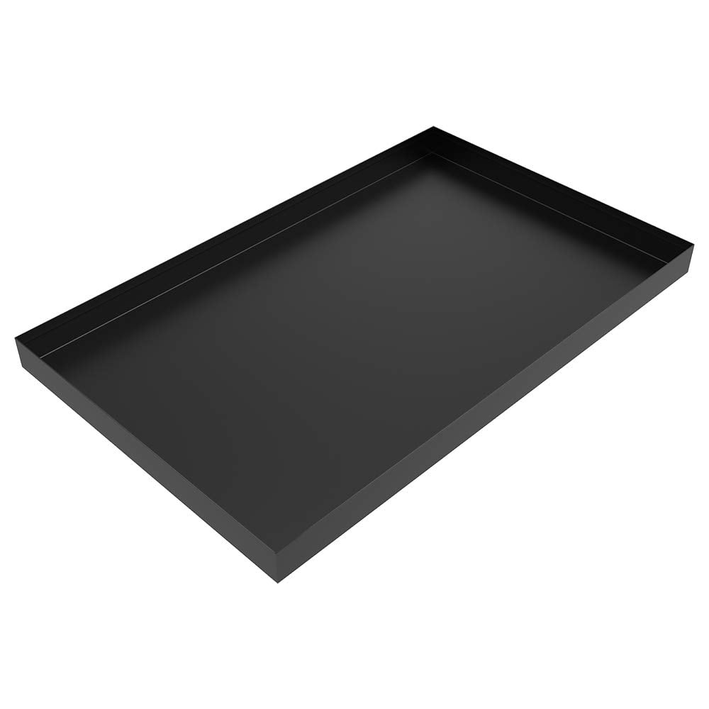 Ice Maker Drip Pan - 24" x 15" x 1.5" - Steel-Flat Black | Water Damage ...