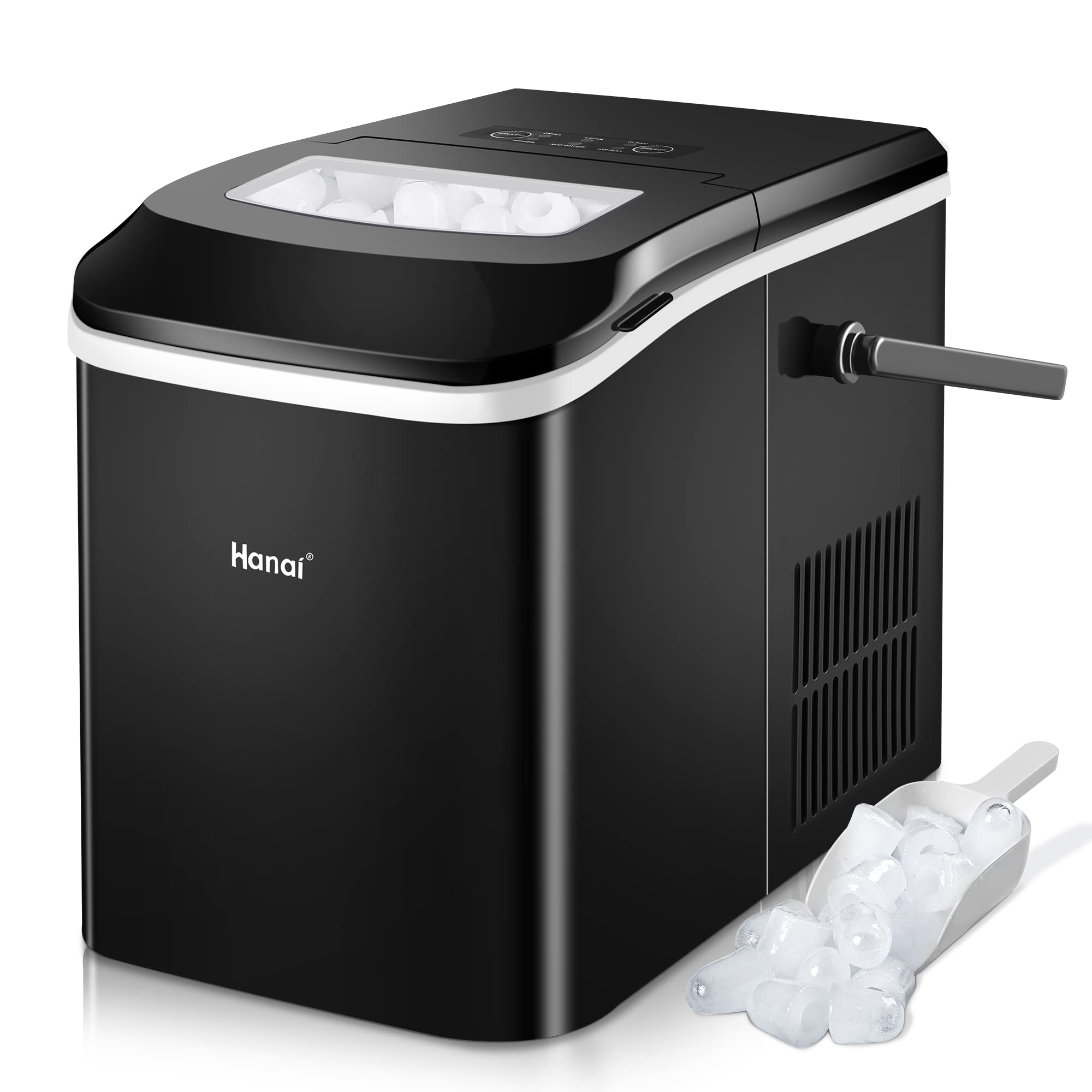 Ice Maker Machine Countertop 2 Ice Sizes,26.5 lbs in 24 Hrs,Self-clean ...