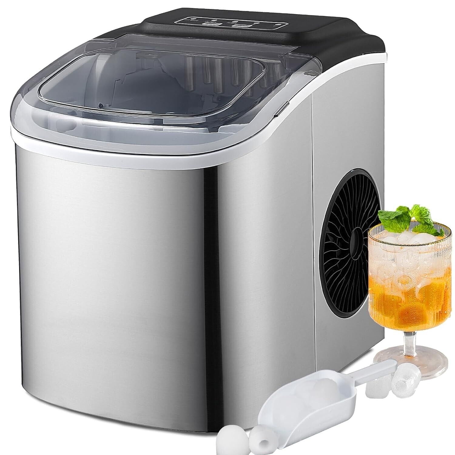 Smad Ice Maker Machine Countertop Fast Making in 6-12 Minutes Produce ...