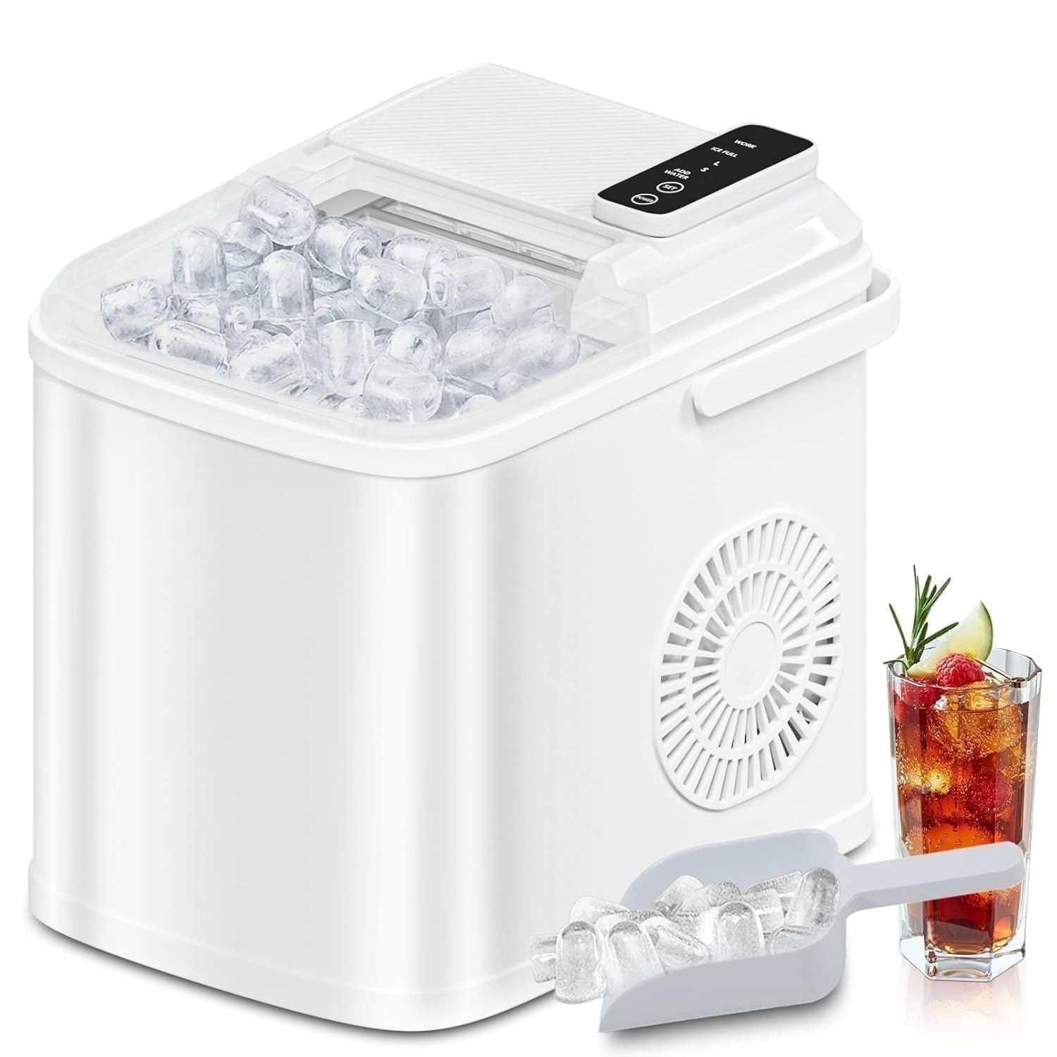 Ice Maker Machine, Countertop, Portable, 26lbs/24Hrs, 9 Bullet Ice ...