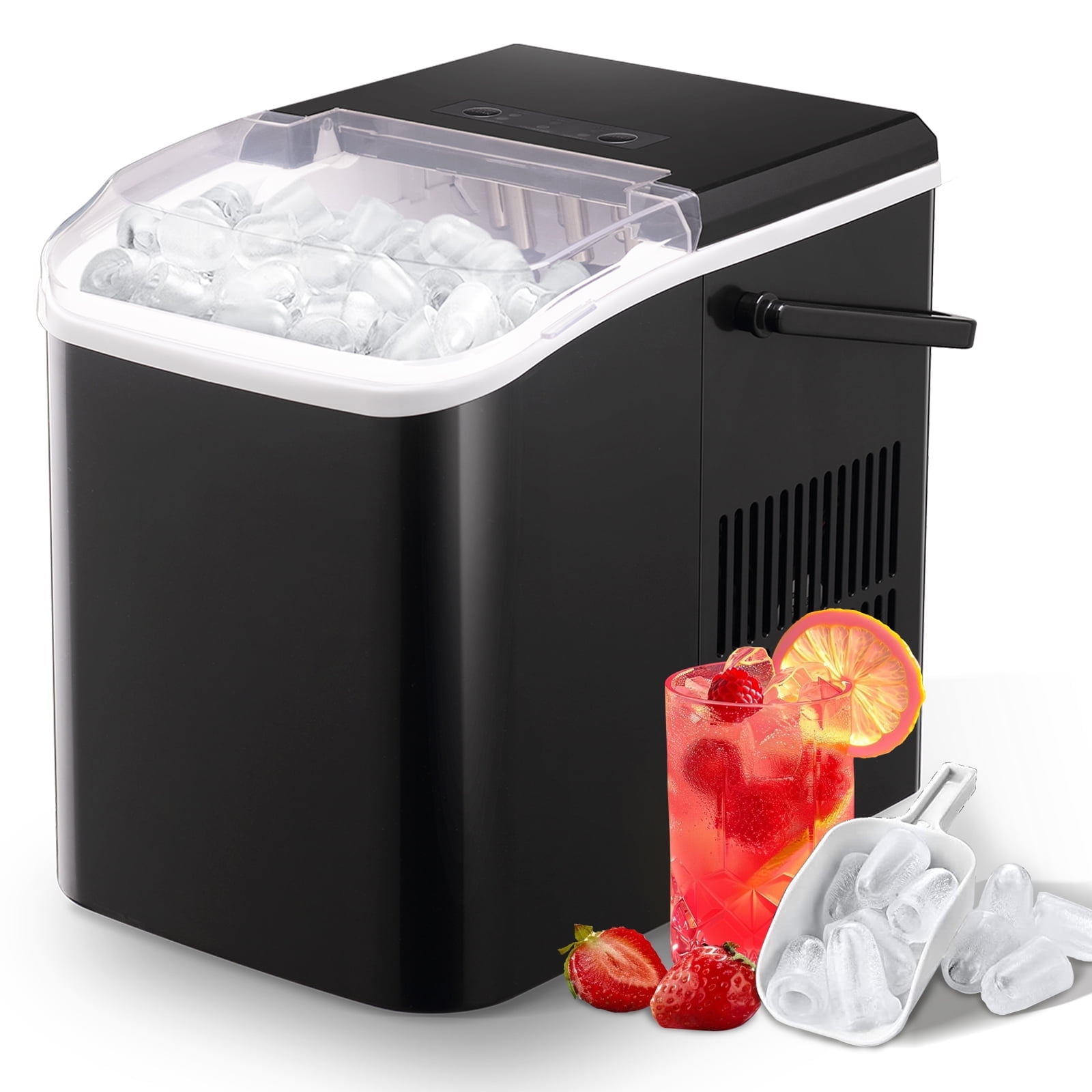 Ice Maker Machine Countertop WANAI 26.5lbs/24H 9 Bullet Ice Type Cubes ...
