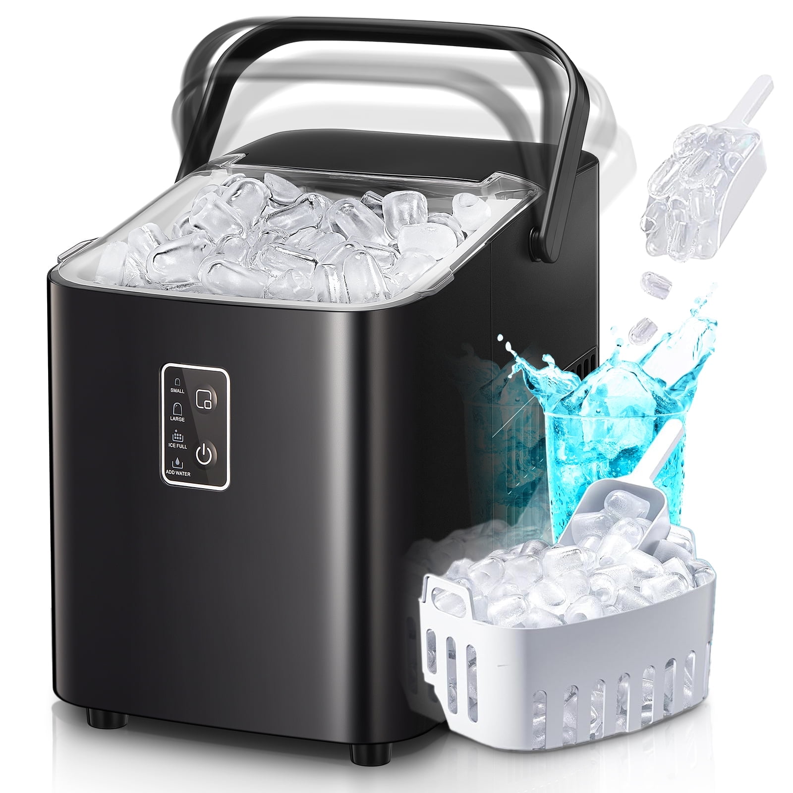 Ice Maker Machine Countertop with Handle, 30lbs in 24H, 2 Sizes ...