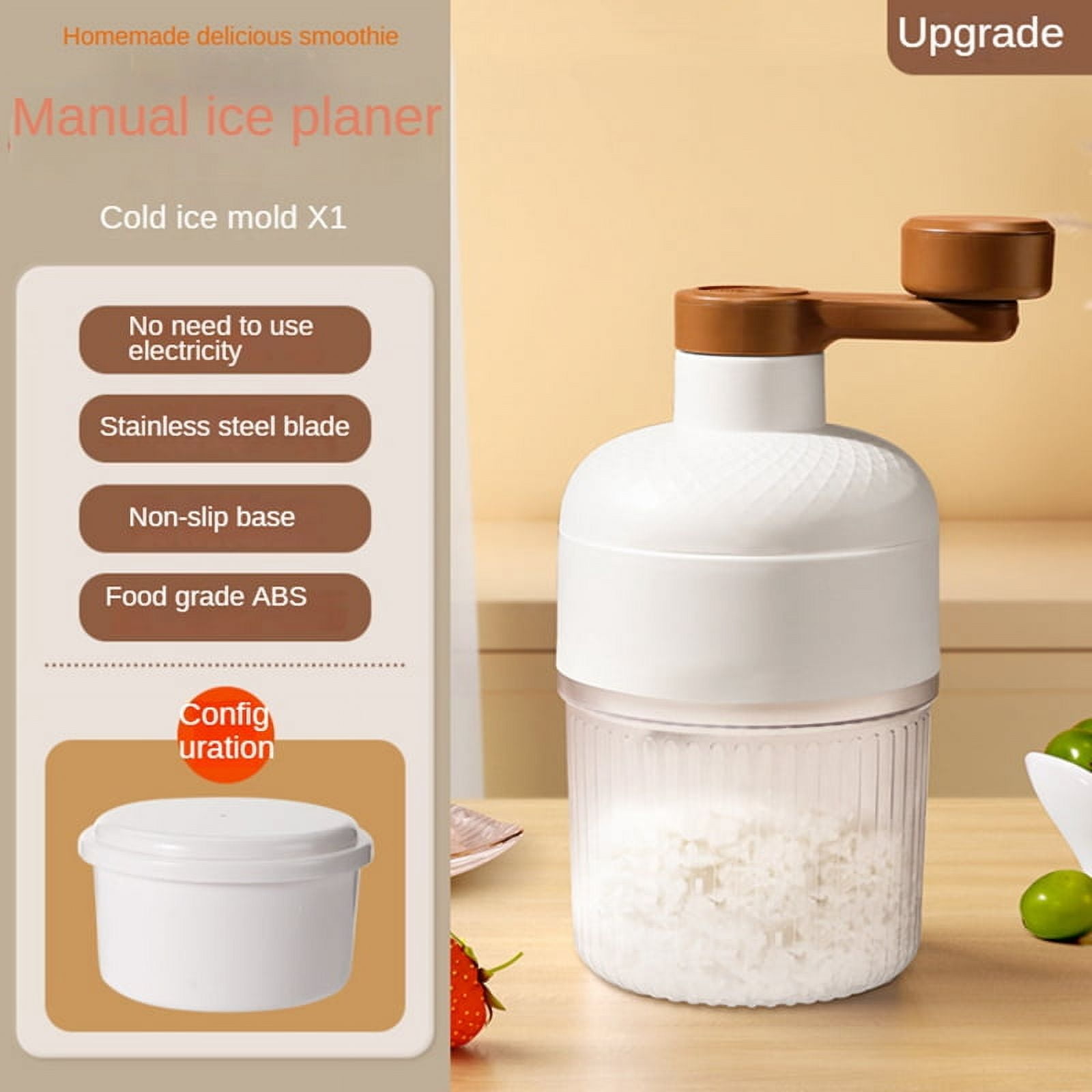 Ice Maker Manual Ice Crusher,Snow Cone Machine Household Mini Portable ...