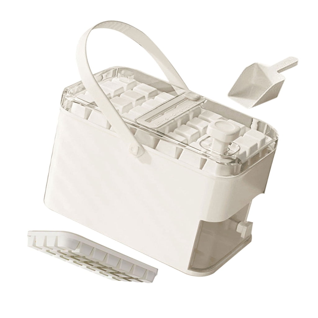 Ice Maker Mold Press Type Ice Box with Lid and Bin Easy Release Ice ...