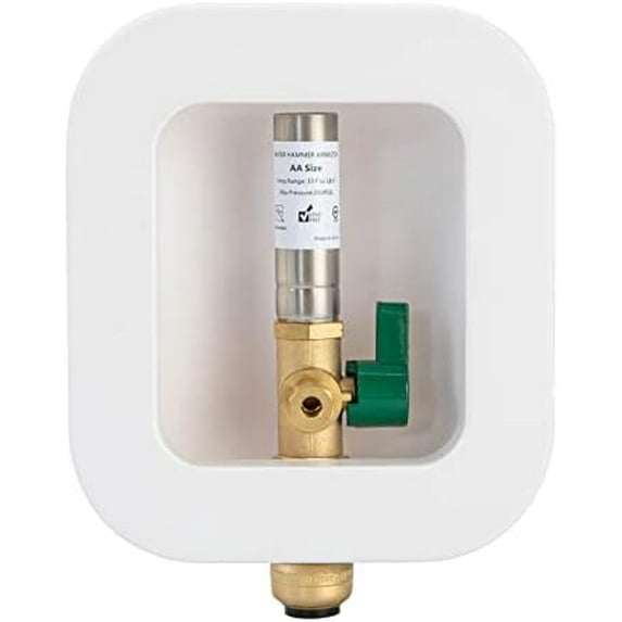 Ice Maker Outlet Box Push To Connect with Hammer Arrestor, 1/2 inch ...