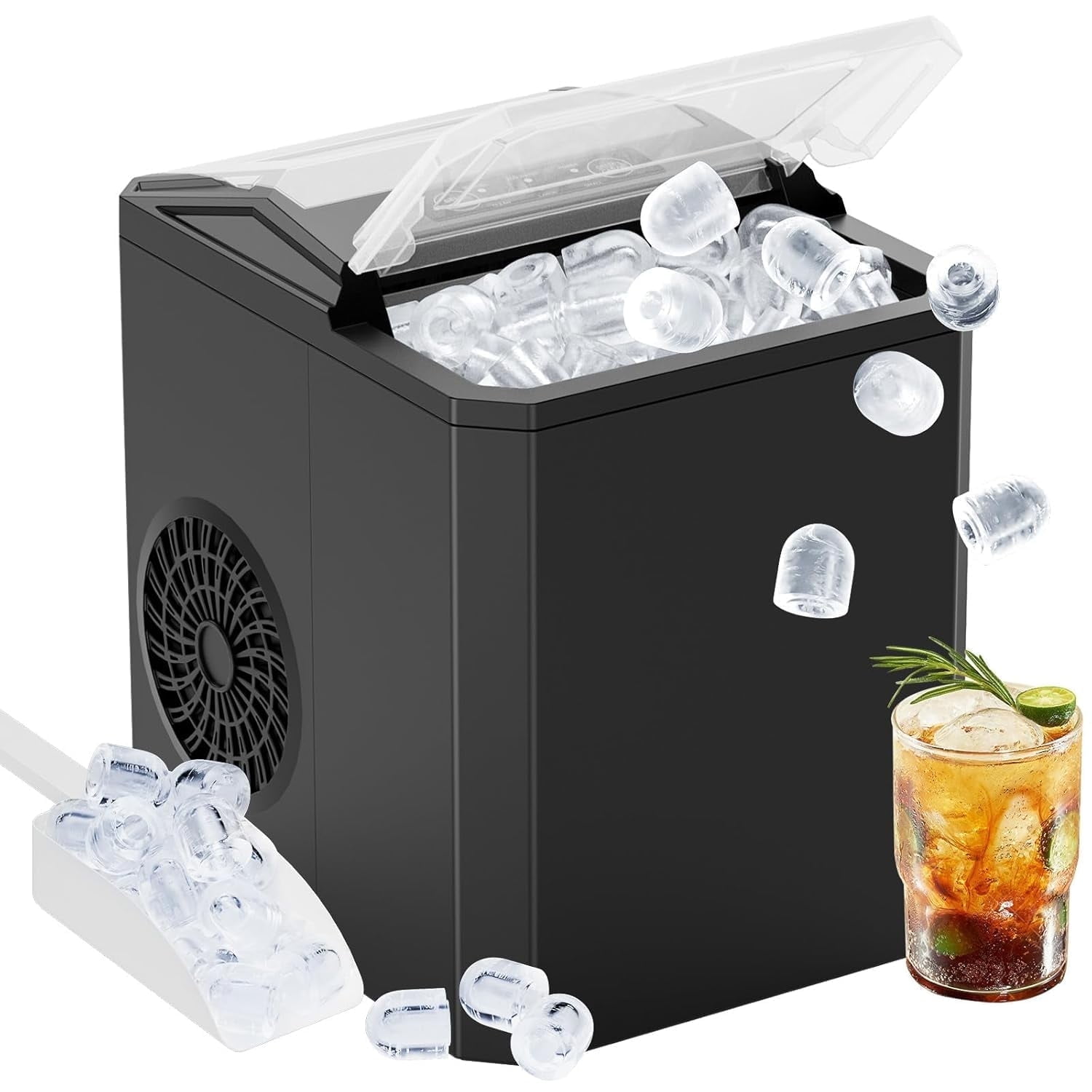 Casabay Portable Ice Maker, Countertop Cube Maker, Self-Cleaning, 9 ...