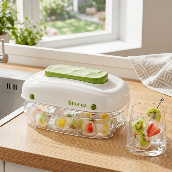 Ice Maker Reusable Ice Box with Removable Lid, Easy Release Press Ice ...