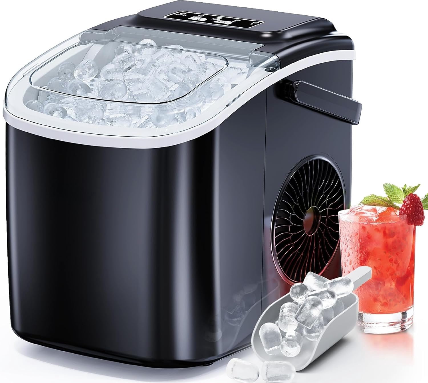 Ice Makers Countertop, 26Lbs/24H, Self-Cleaning Ice Machine, 9 Cubes ...