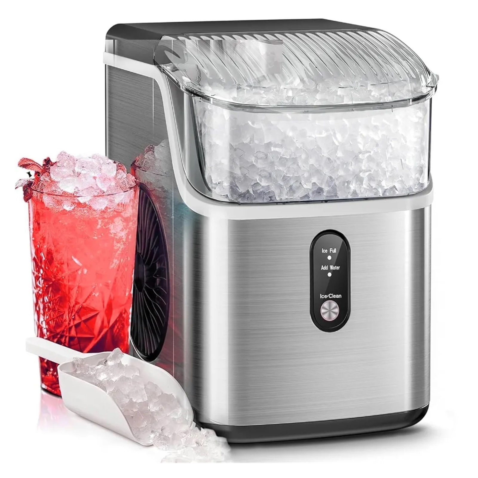 Ice Makers Countertop, 35lbs/Day Pebble Ice Maker Machine With Ice, Self-Cleaning Countertop Ice ...