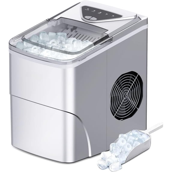 Ice Makers Countertop, 9 Cubes Ready in 6 Mins, 26lbs in 24Hrs, Self ...
