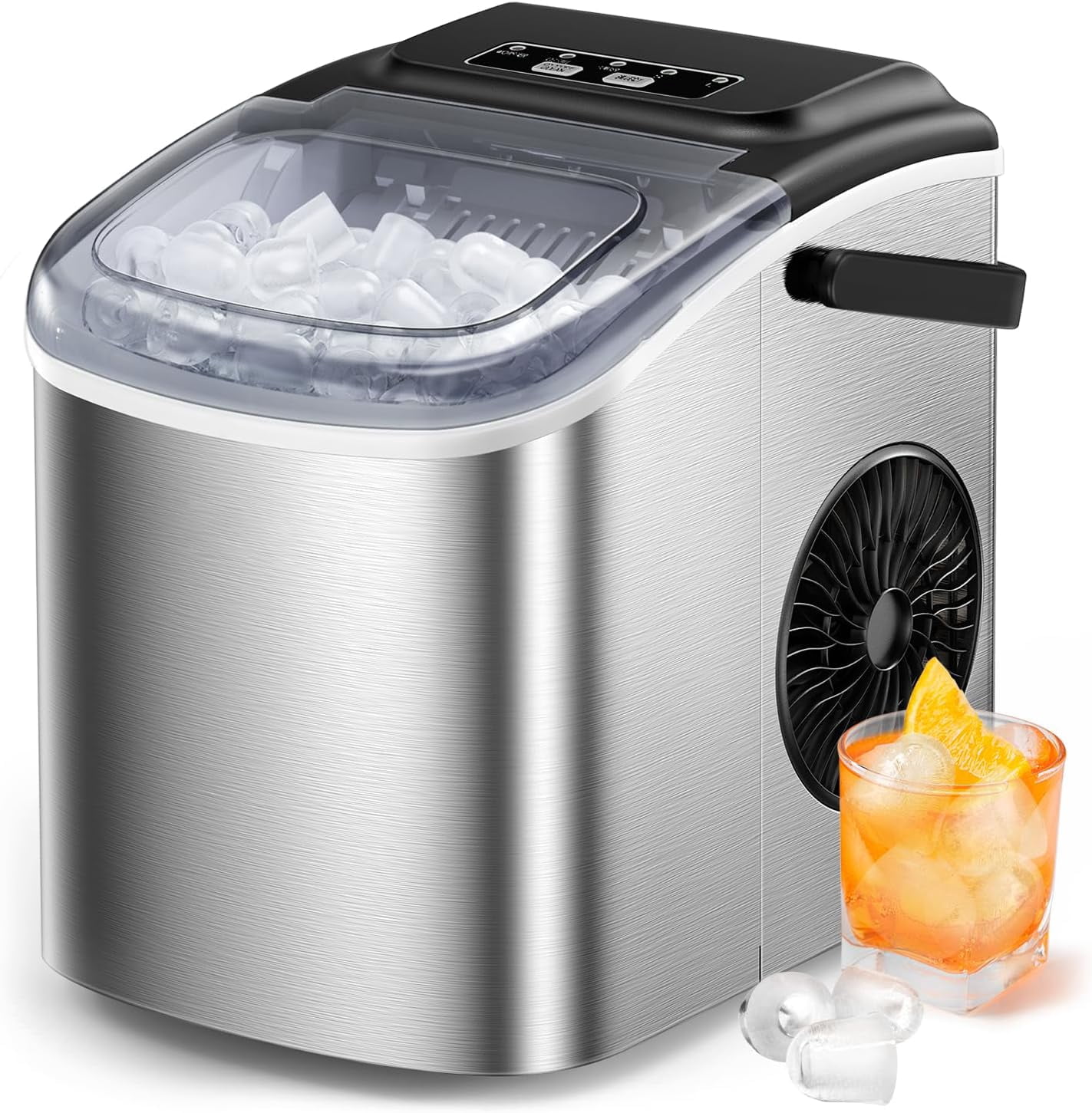 Ice Makers Countertop, 9 Cubes Ready in 6 Mins, 26lbs in 24Hrs, Self ...